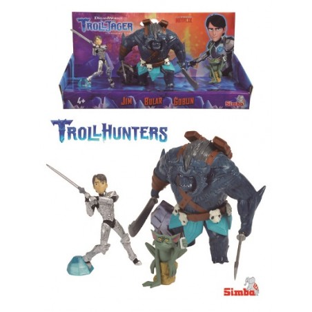TROLLHUNTERS- SET 3 FIGURAS: JIM, BULAR Y GOBLIN, 8 CM