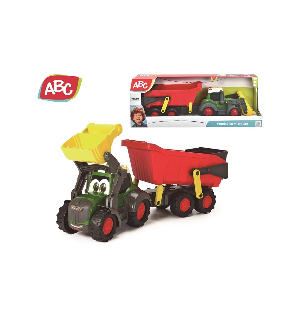 ABC - TRACTOR FENDT CON REMOLQUE LUZ Y SONIDO, 65 CM